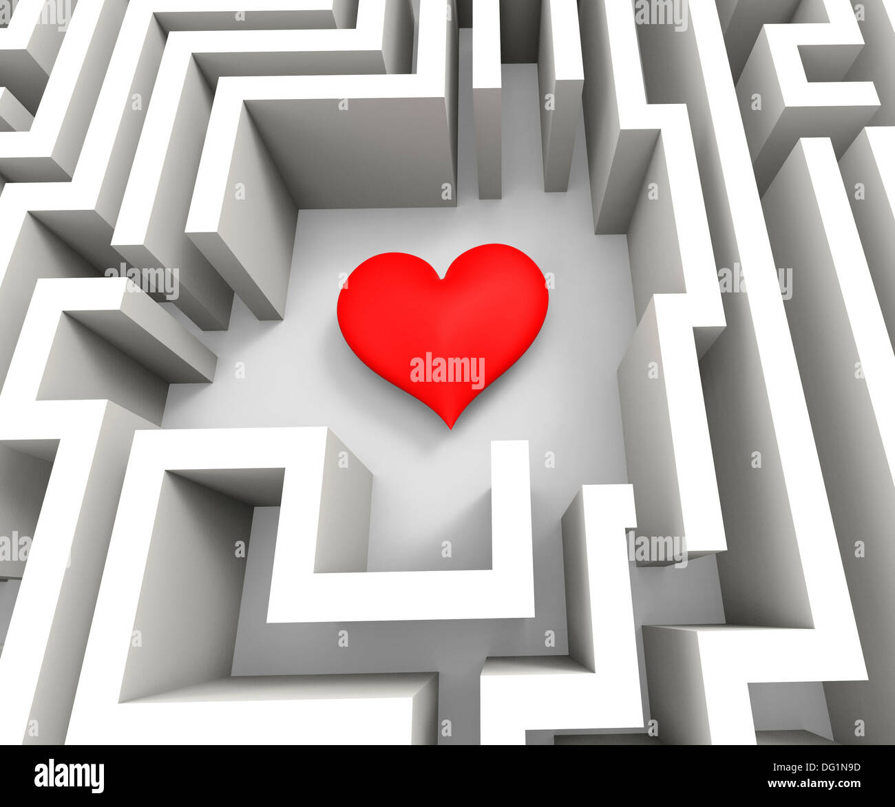 Finding Love Girlfriend And Romance Shows Heart In Maze Stock Photo - Alamy