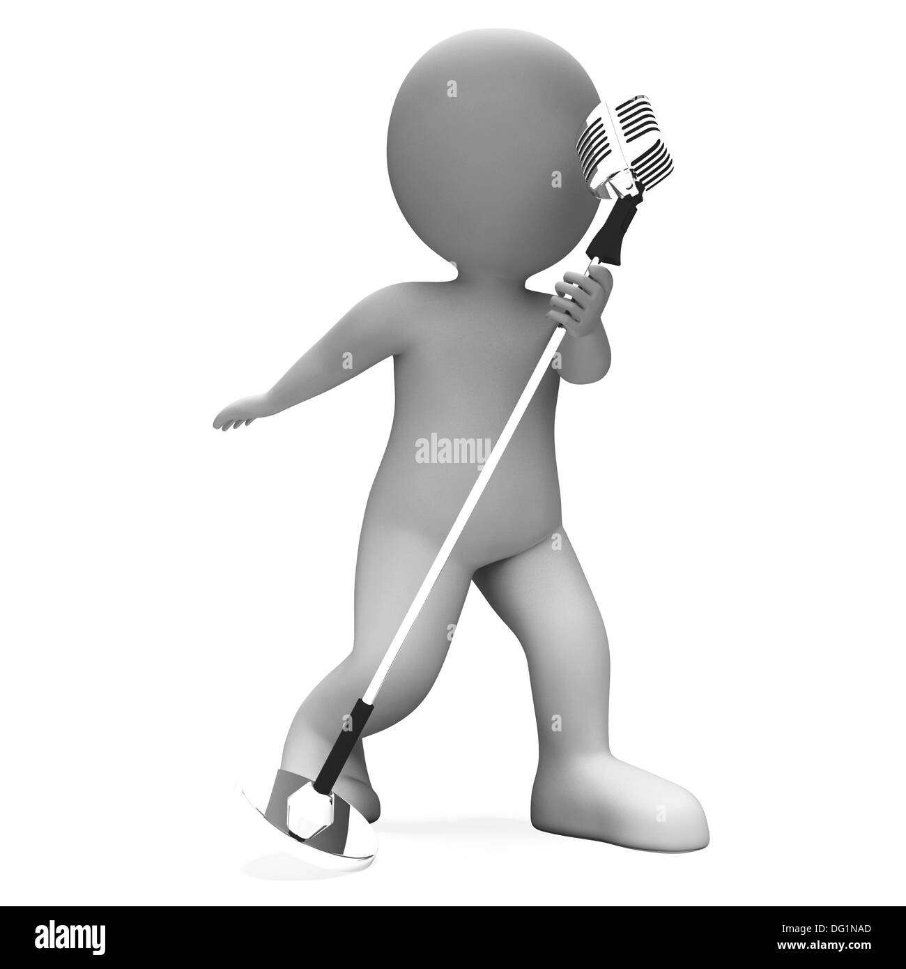 Singer Performer Showing Musical Song Or Karaoke Microphone Concert ...