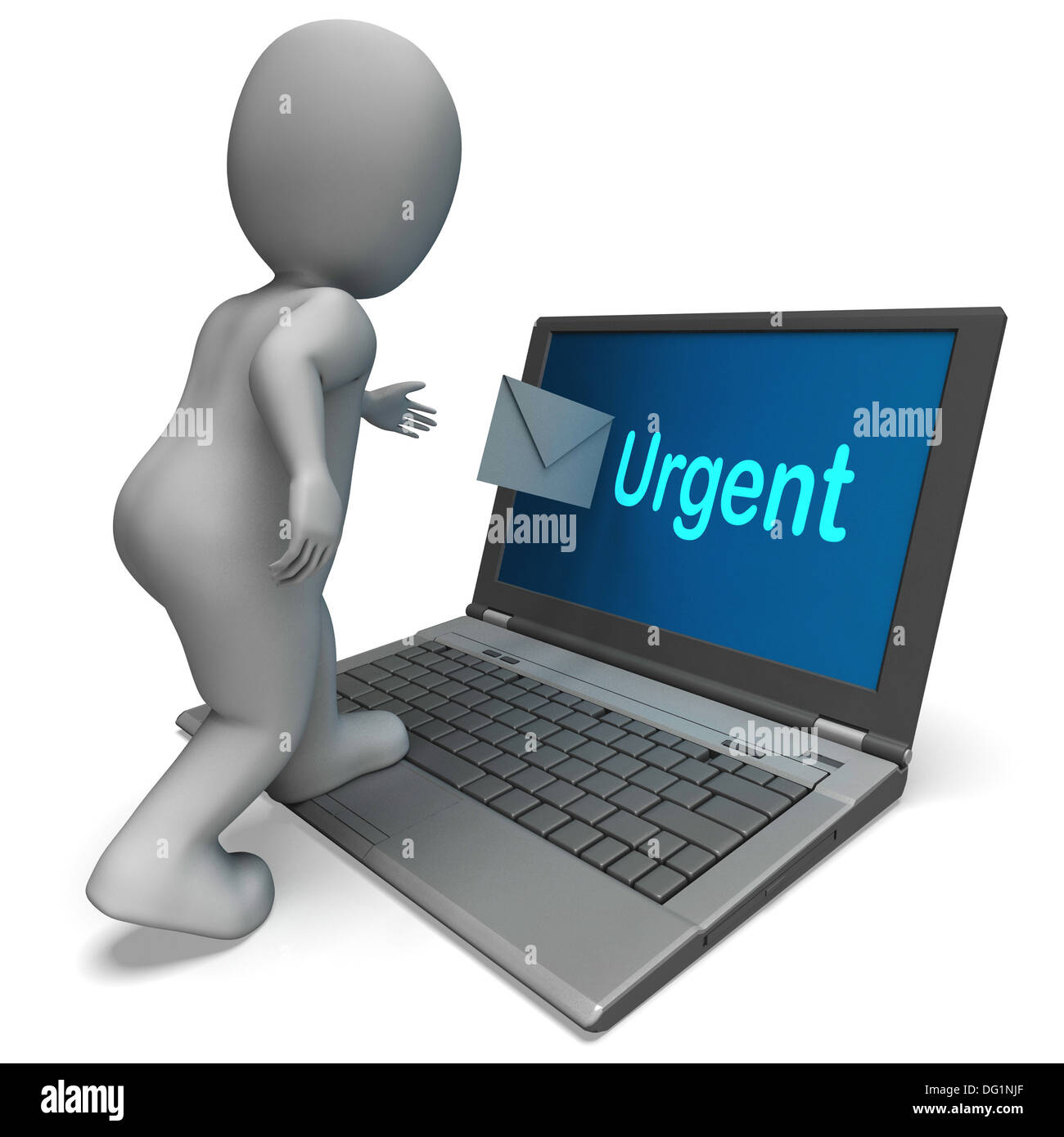 Urgent Email Showing Mail Message Immediate Contact Stock Photo - Alamy