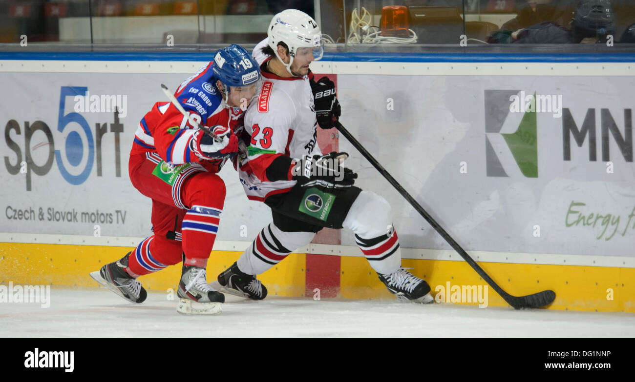 Prague, Czech Republic. 11th Oct, 2013. Left to right: Patrik ...