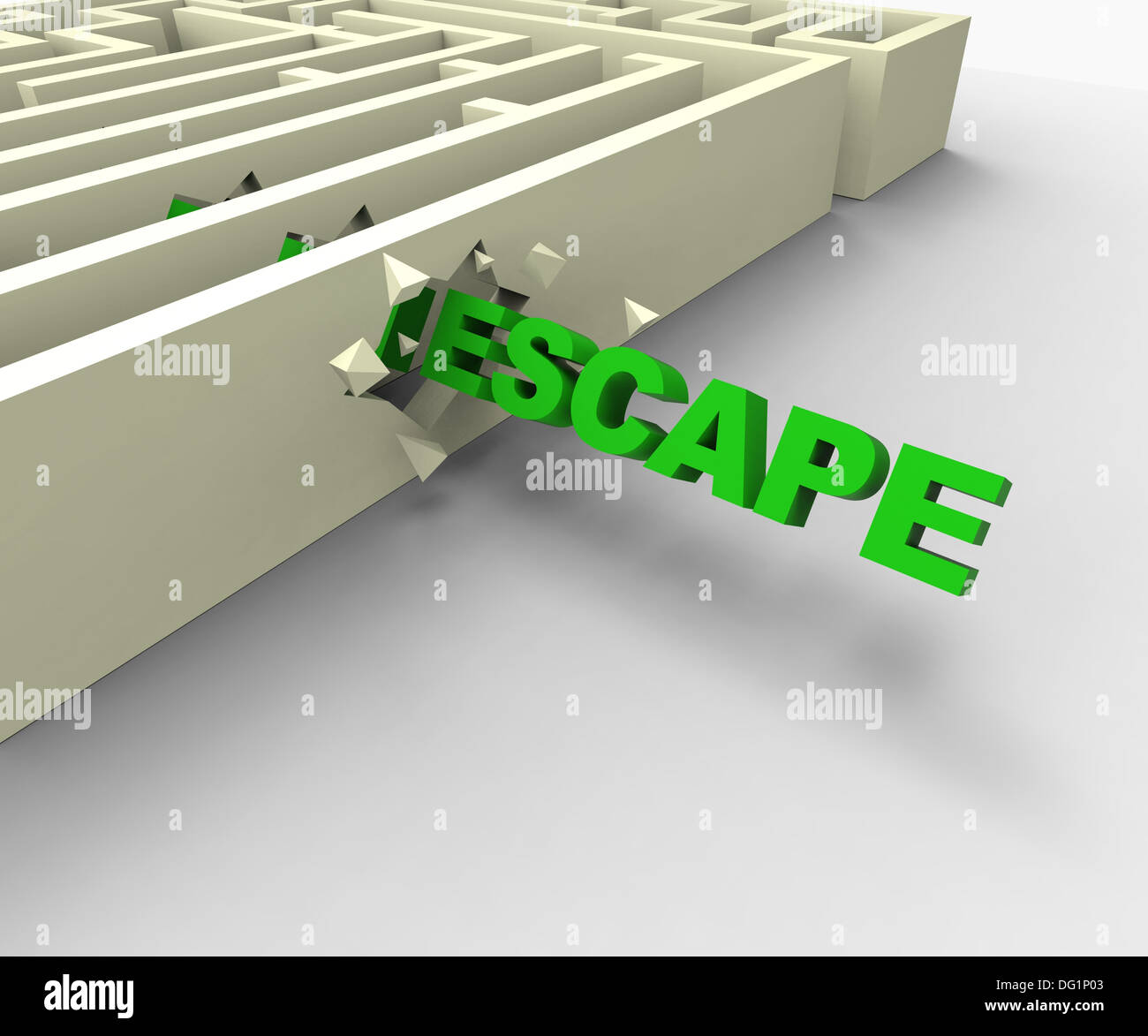 Escape From Maze Shows Jailbreak Or Escape Stock Photo - Alamy