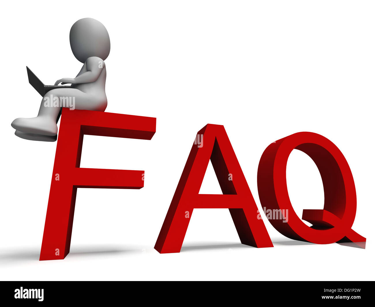 Faq 3d character Shows Frequently Asked Questions Stock Photo - Alamy