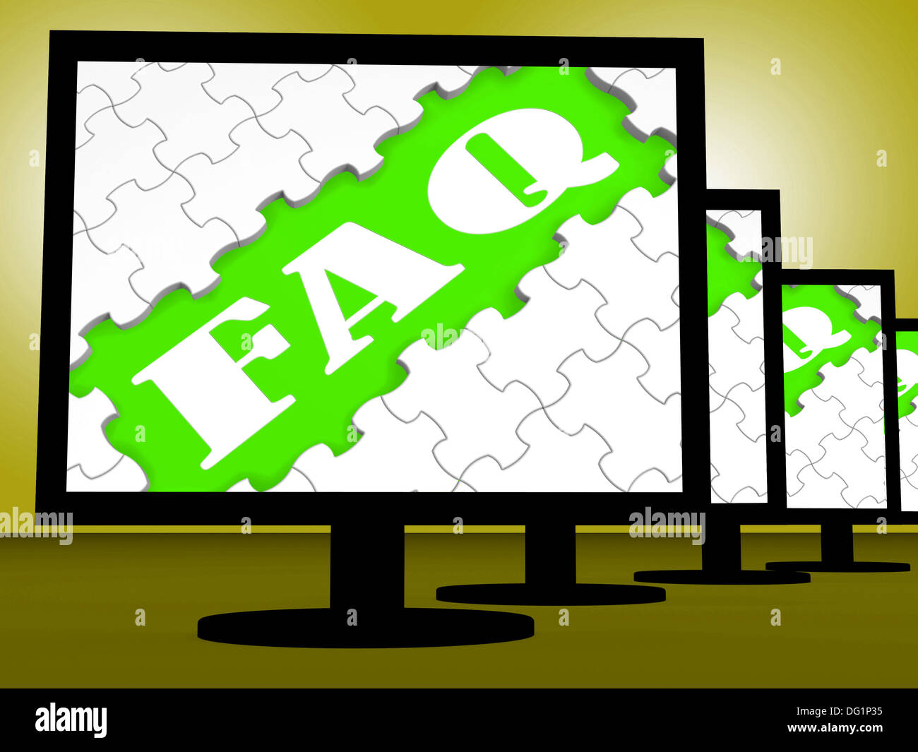 Faq On Monitors Showing Faqs Frequently Asked Questions Online Stock ...
