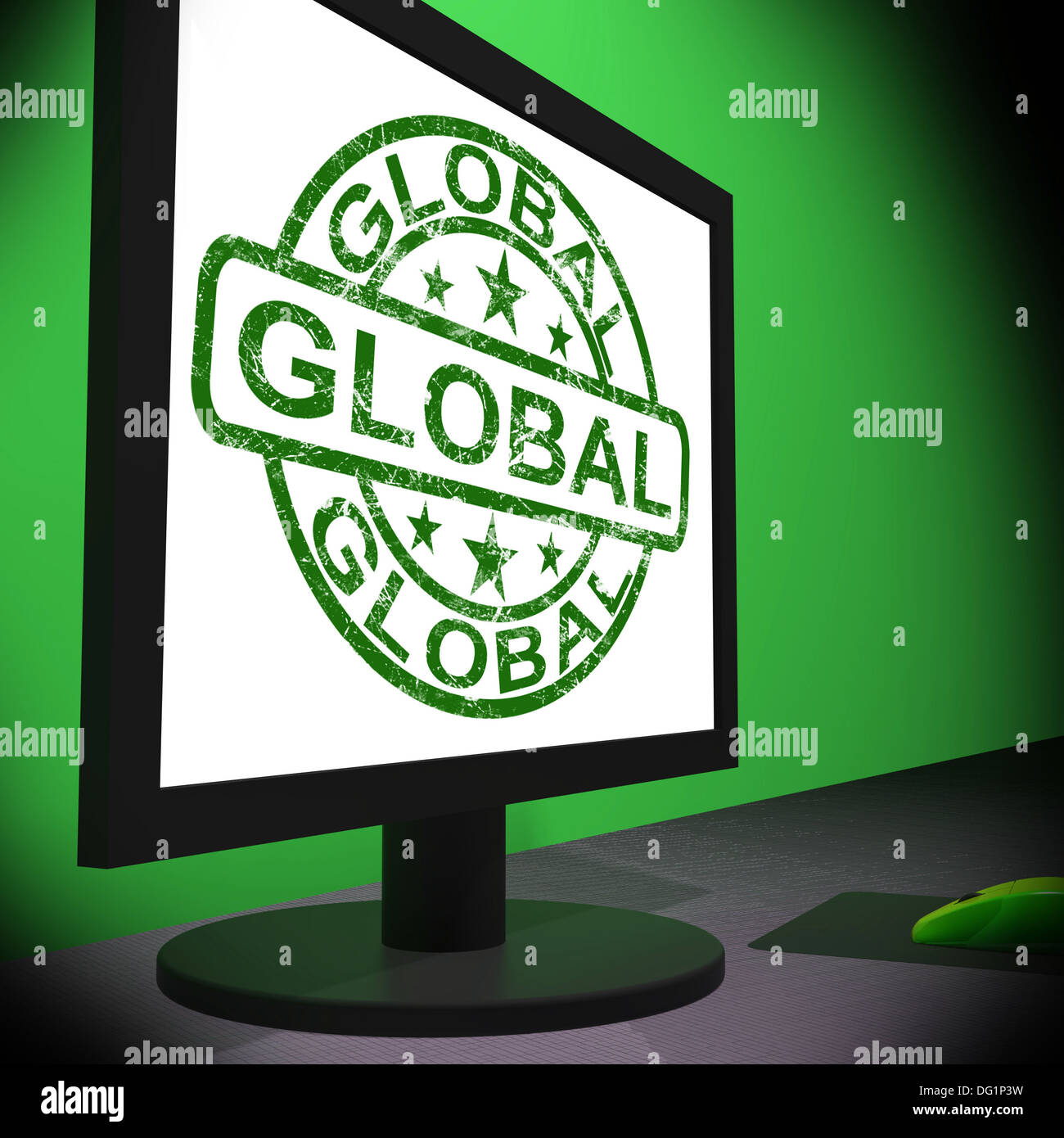 Global Monitor Showing Worldwide International Globalization ...