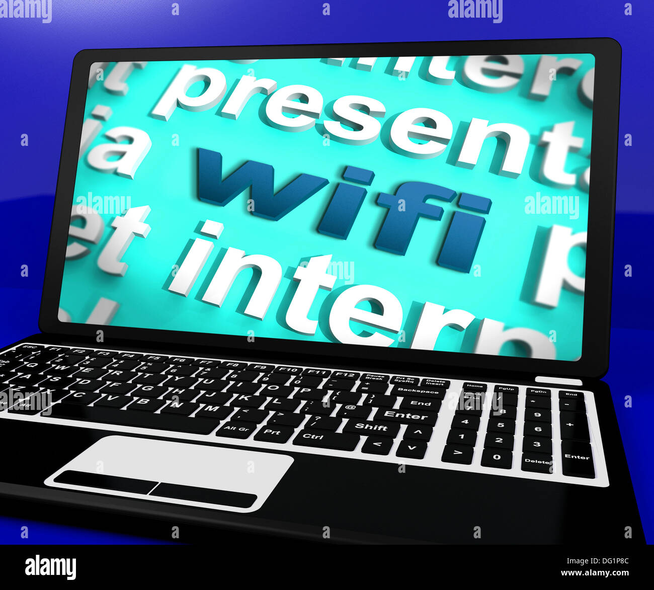 Wifi Laptop Showing Internet Hotspot Wi-fi Access Or Connection Stock ...