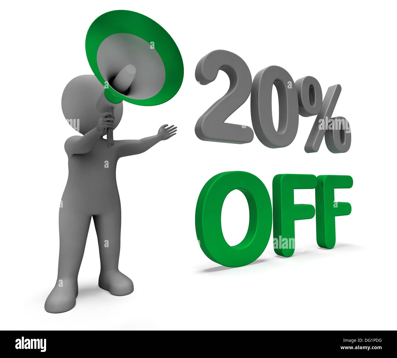 Twenty Percent Off Character Meaning Discounted Offer Or Sale 20 Stock ...