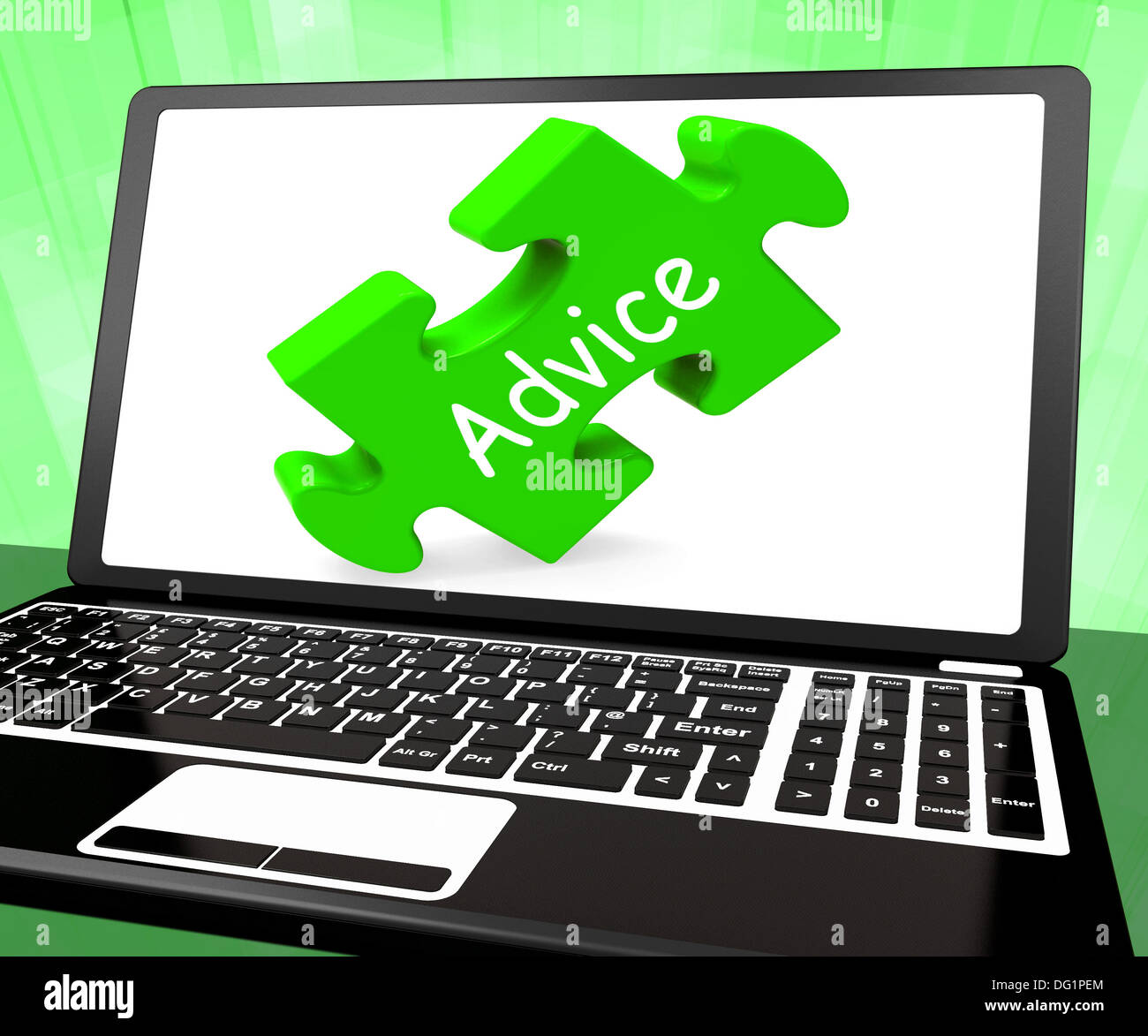 Advice Laptop Meaning Guidance Advising Or Suggest Stock Photo - Alamy