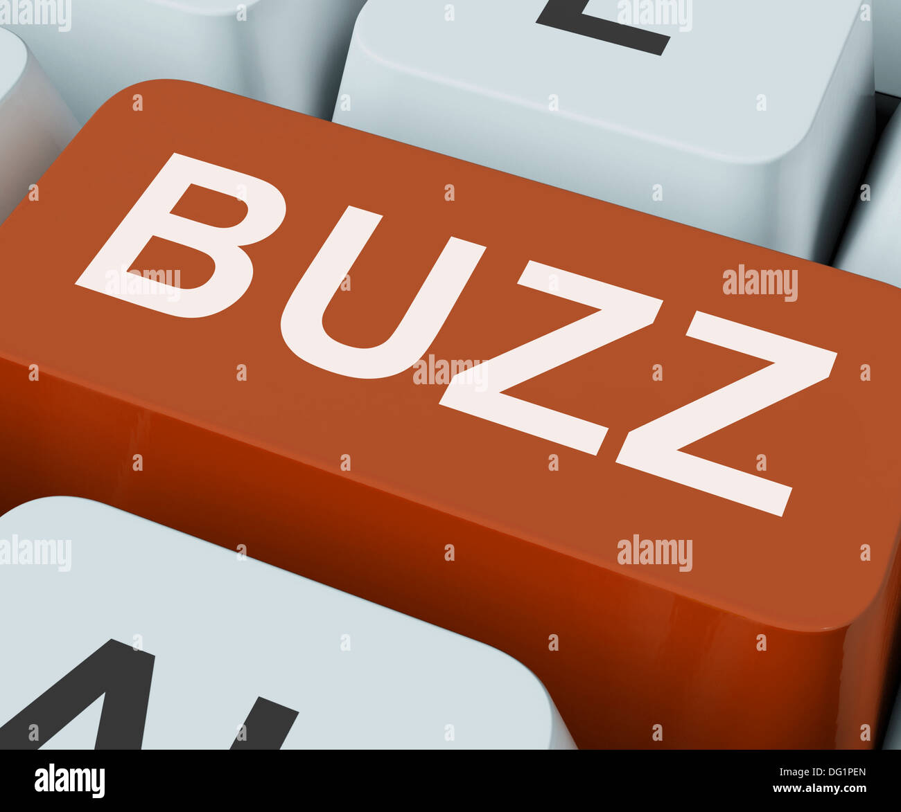 Buzz Key Showing Awareness Exposure And Publicity Stock Photo - Alamy