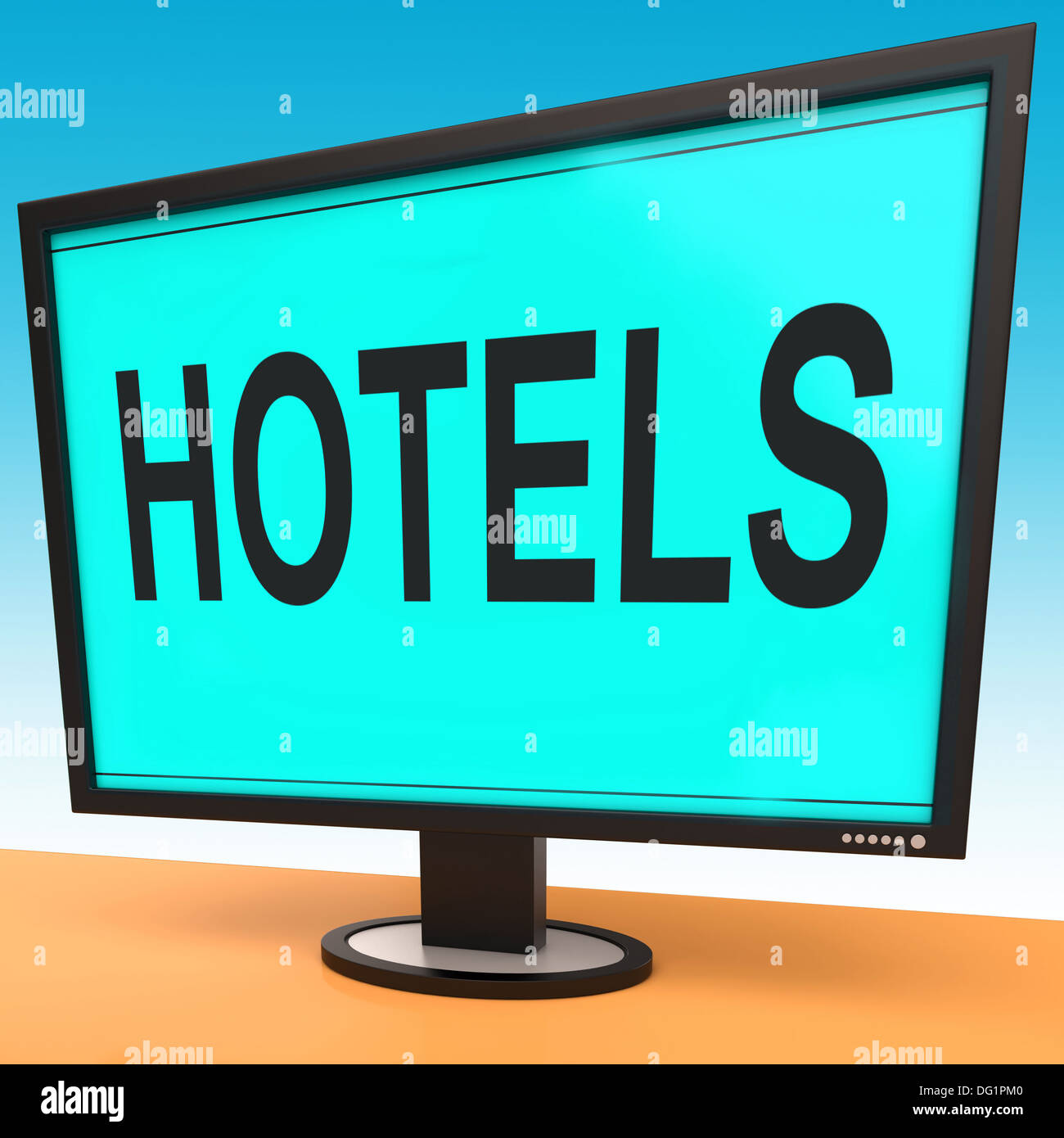 Hotel Monitor Showing Motel Hotels And Room Stock Photo - Alamy