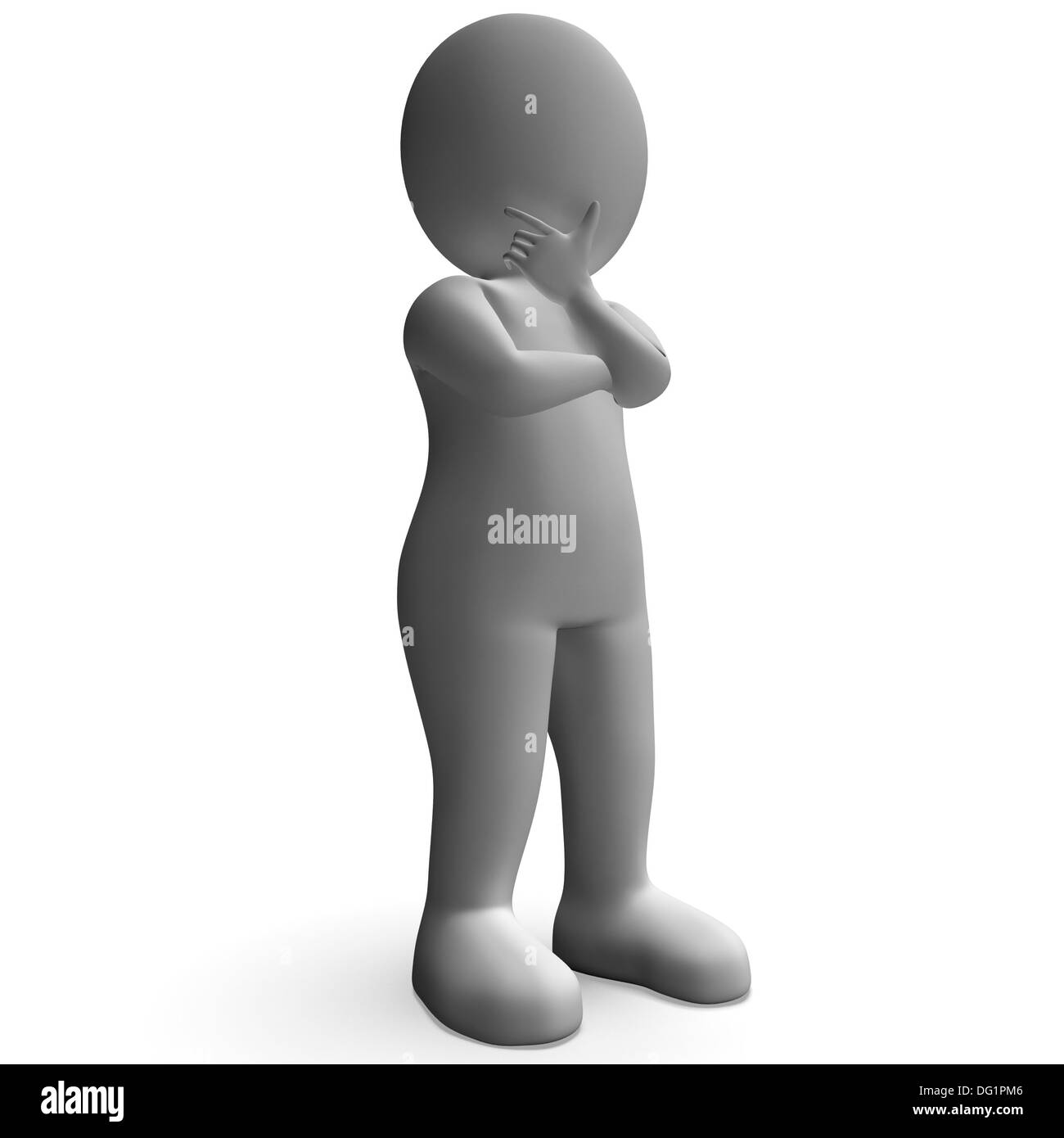 Character Thinking Shows Thought Confusion And Doubt Stock Photo - Alamy