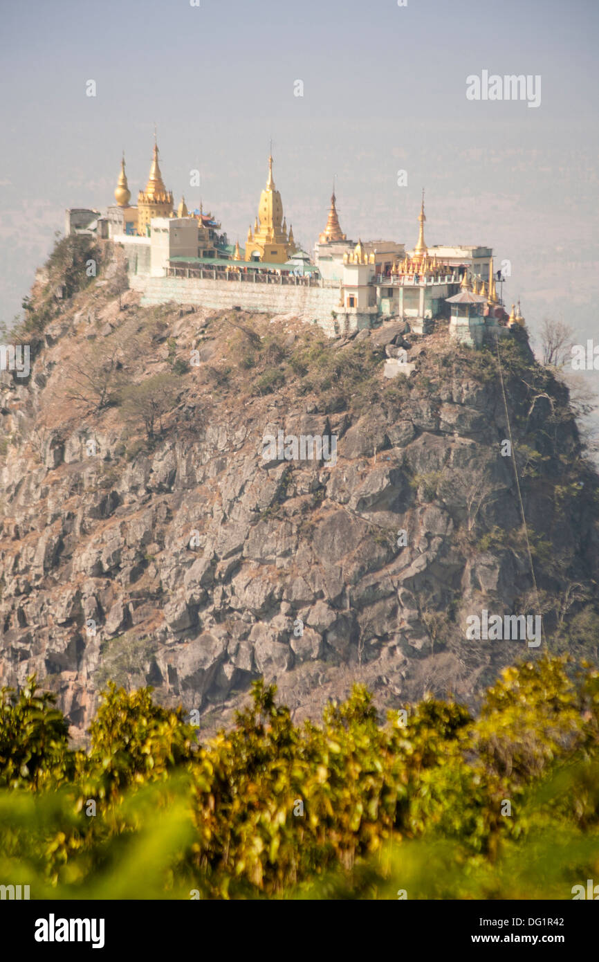Popa Taung Kalat Temple, Mount Popa, near Bagan, Myanmar, (Burma Stock ...