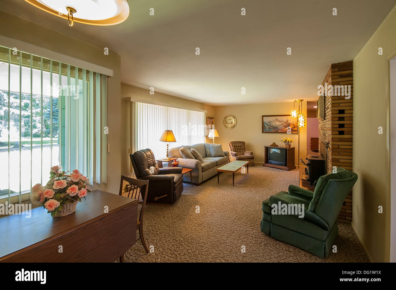 Living room in house built around 1959, with very little remodeling ...