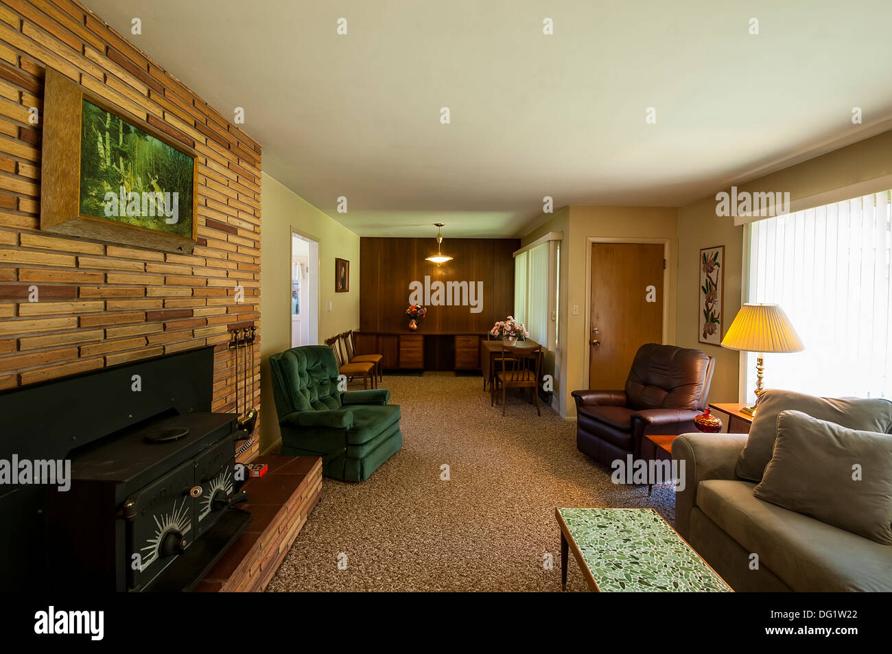 Living room in house built around 1959, with very little remodeling ...