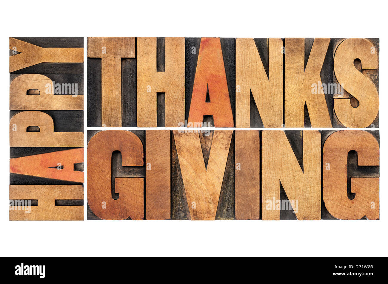 happy thanksgiving - greetings or wishes - isolated word abstract in ...
