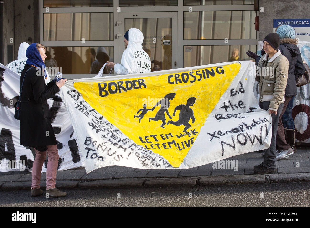 Protesters on the streets of Reykjavik Iceland Stock Photo - Alamy
