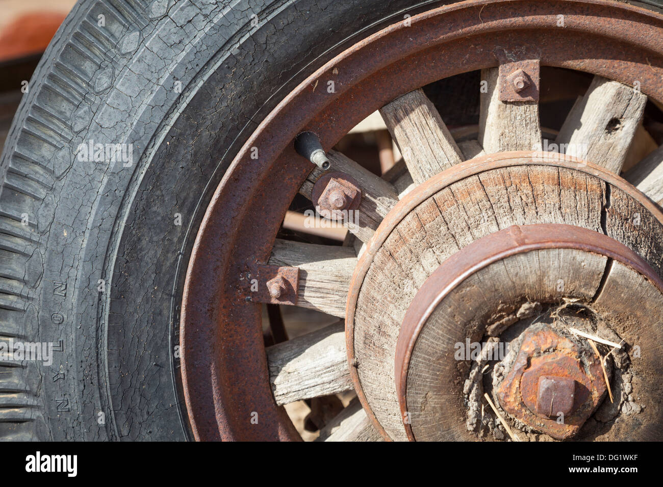 Old Rusty Antique Tire Abstract in a Rustic Outdoor Setting Stock Photo ...