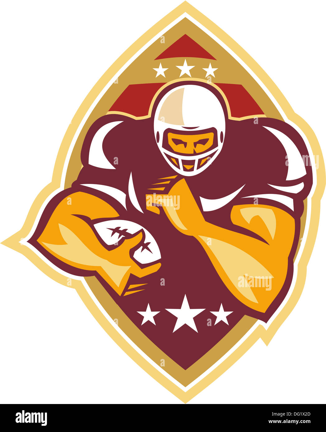Illustration of an american football gridiron running back player ...