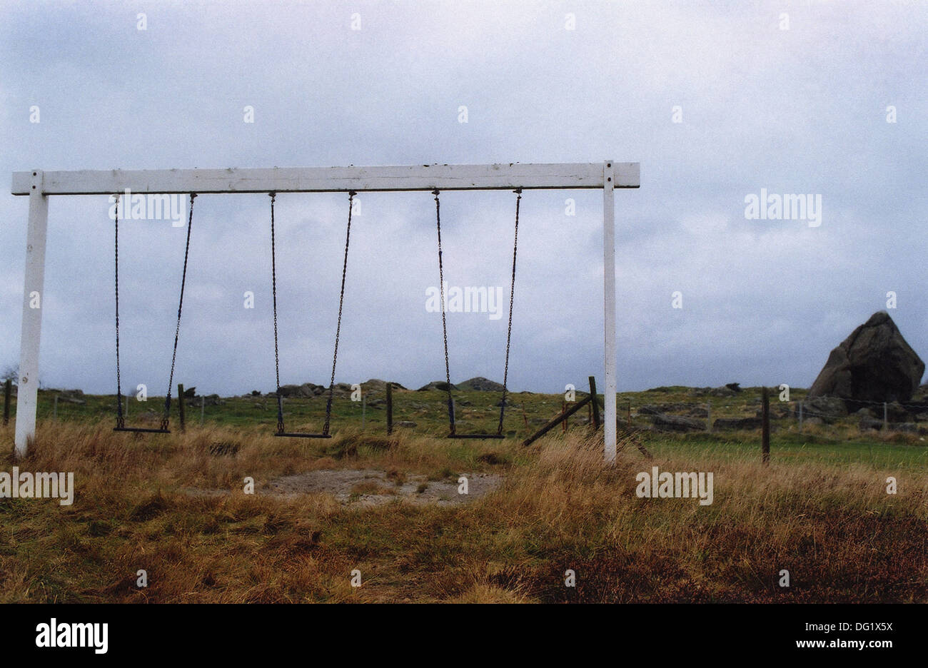 Rural Swing Set Stock Photo - Alamy