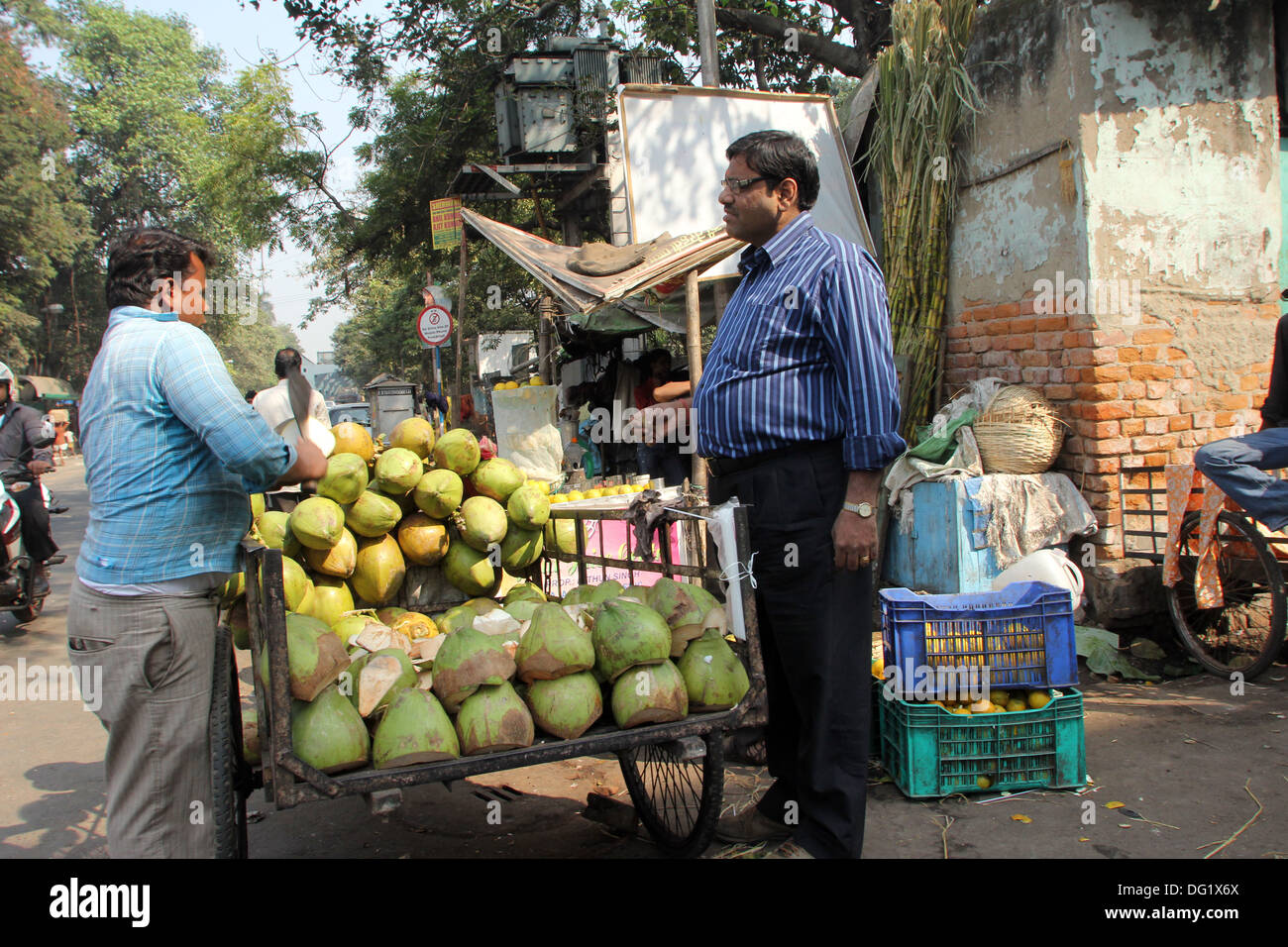 Indian coconut seller hi-res stock photography and images - Alamy