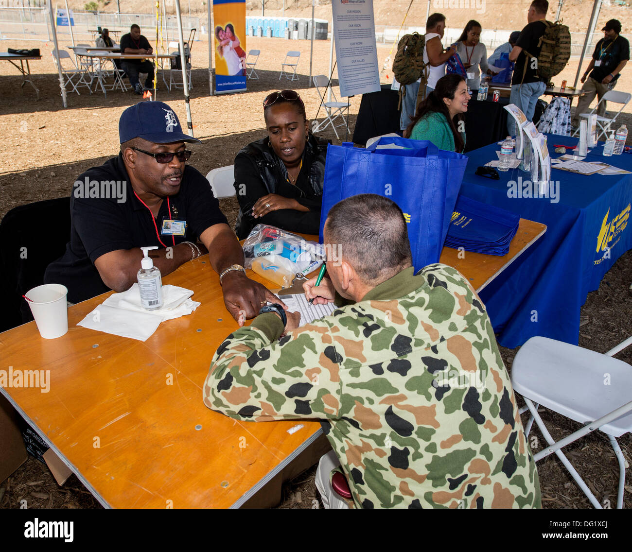 Los Angeles, CA, USA. 11th Oct, 2013. A vet fills out a form in the U.S ...
