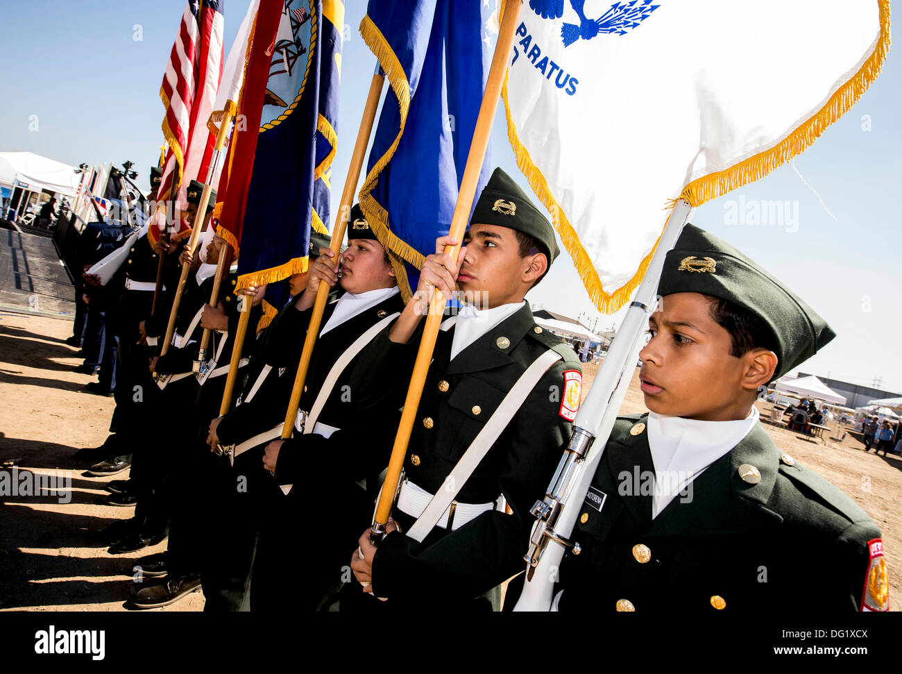 Los Angeles, CA, USA. 11th Oct, 2013. An Army ROTC Color Guard unit ...