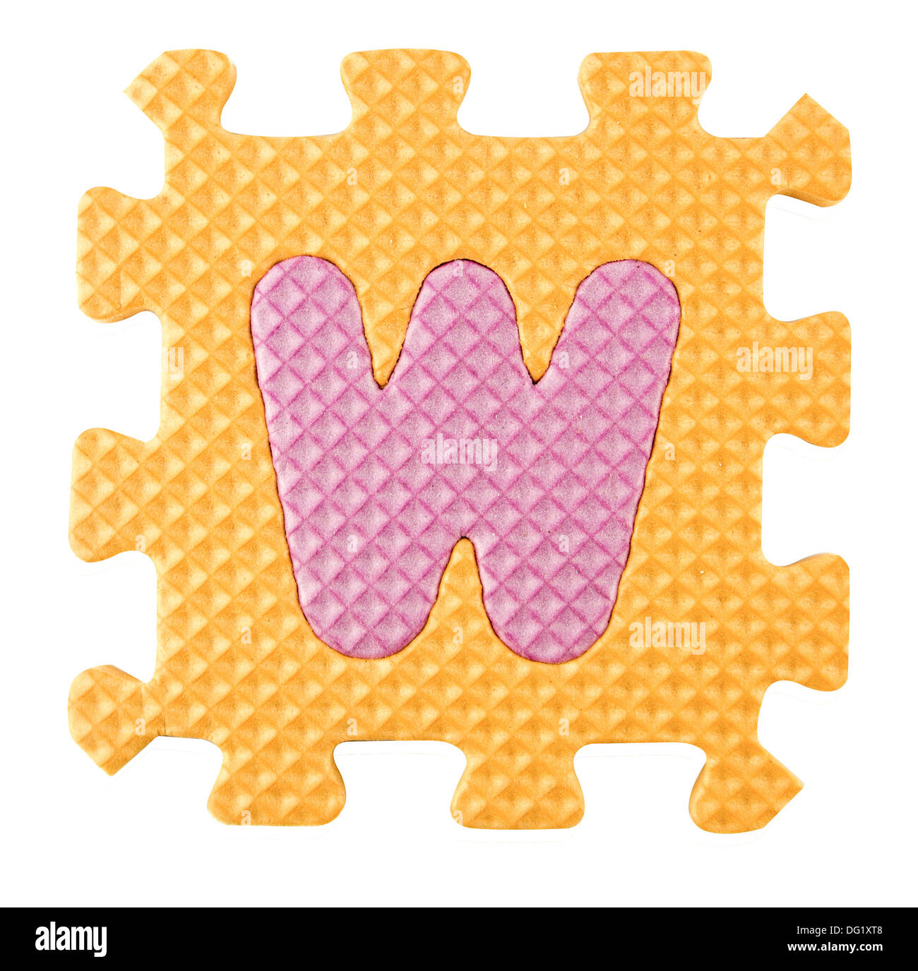 W letter, Alphabet puzzle isloated on white background , with clipping ...