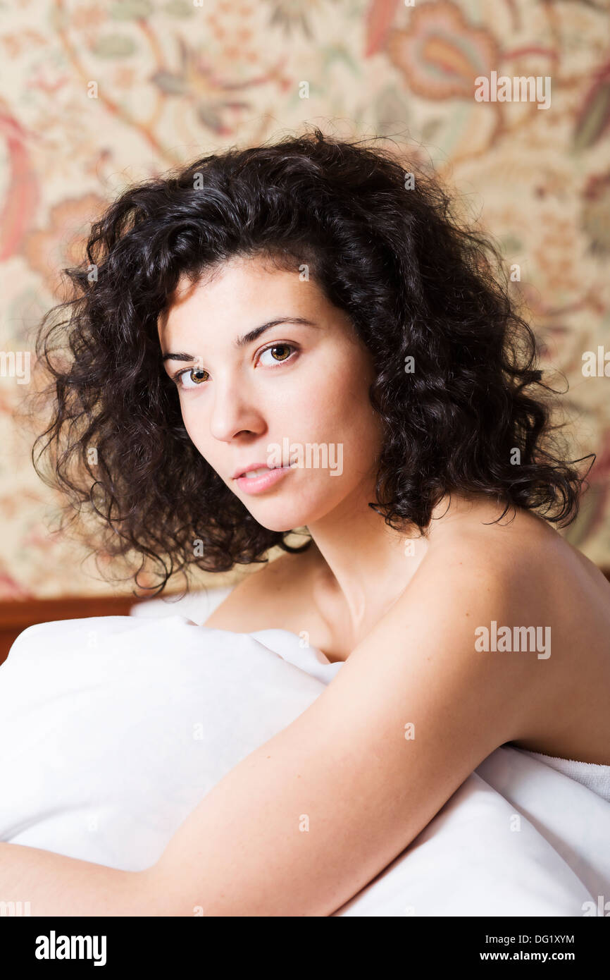 Zoomed pretty woman face at early morning sunlight Stock Photo - Alamy