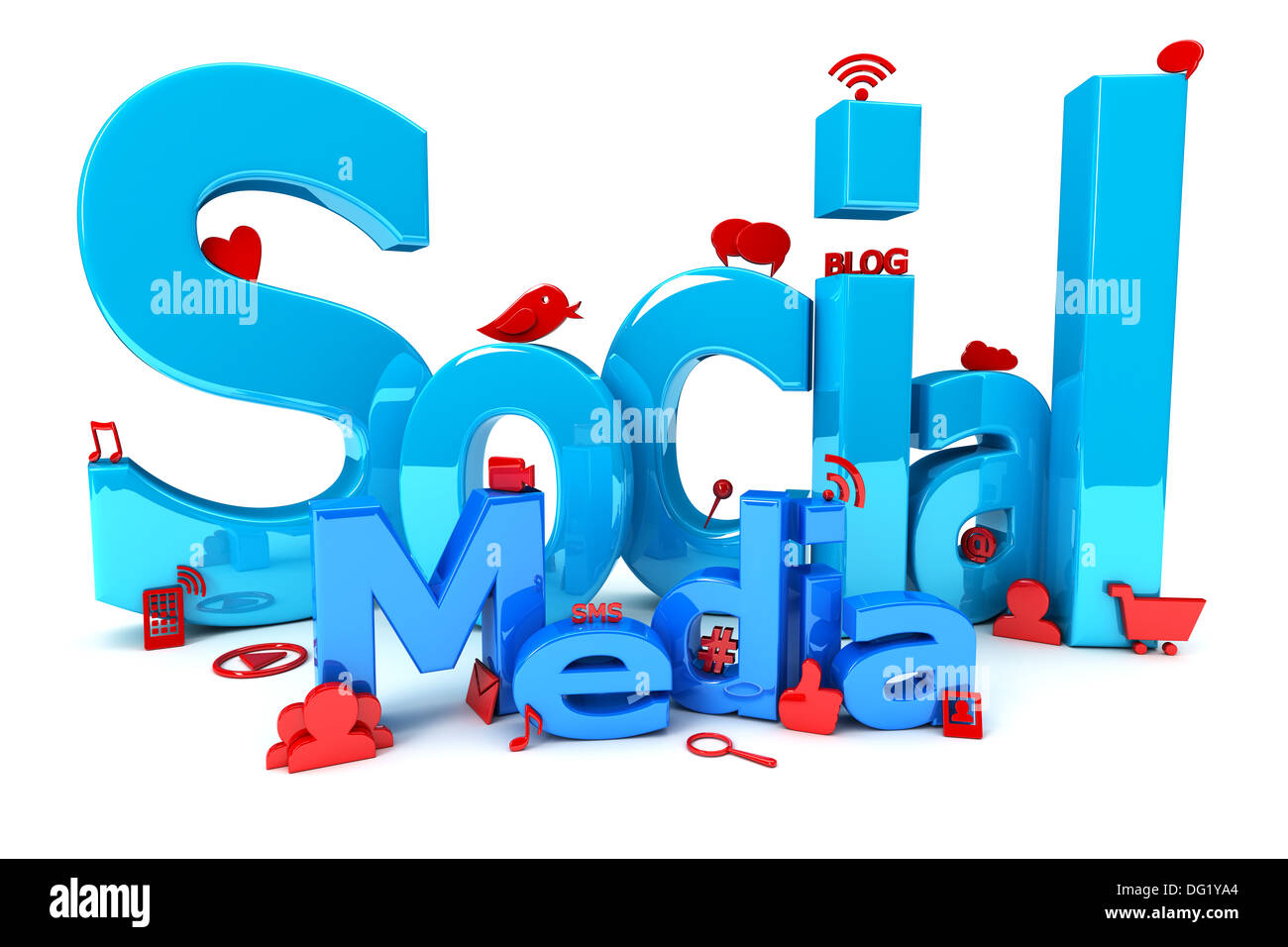 Social media icons connections Cut Out Stock Images & Pictures - Alamy