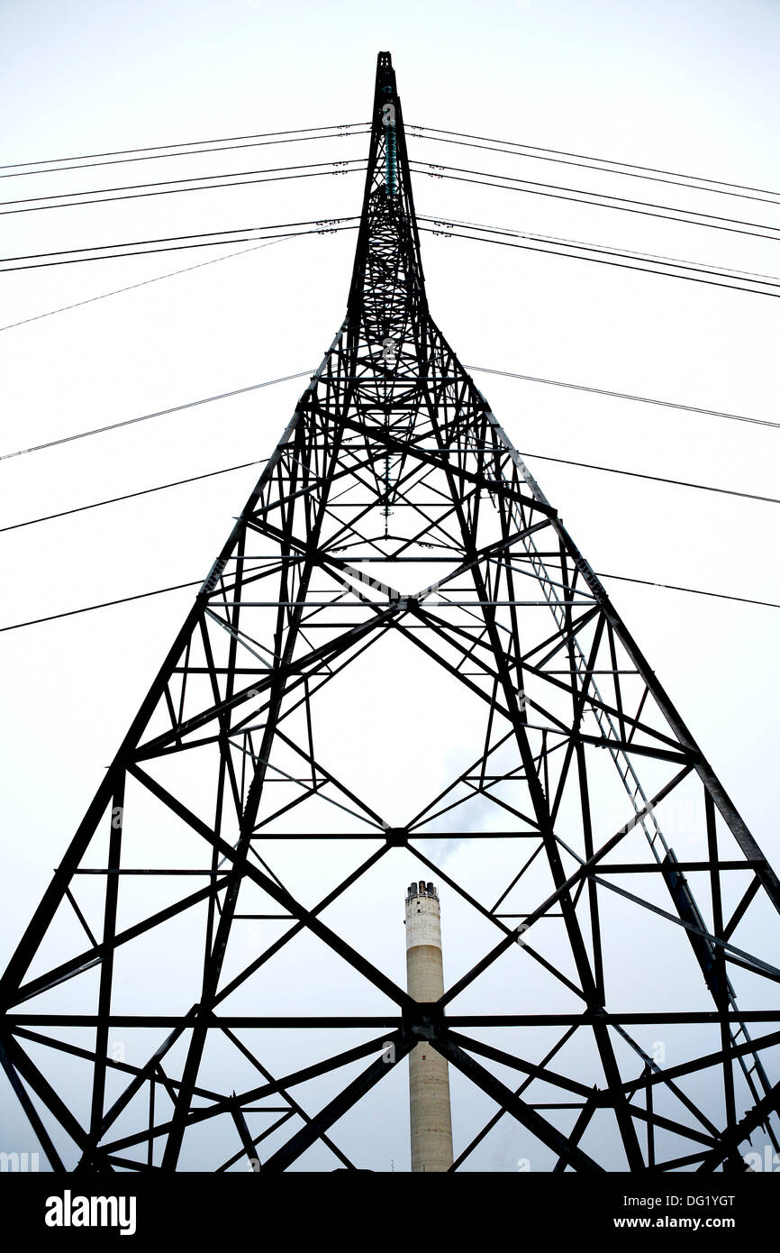 Power lines with tower hi-res stock photography and images - Alamy