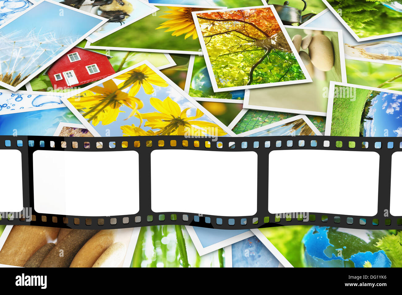 Stack of photos with blank film Stock Photo - Alamy