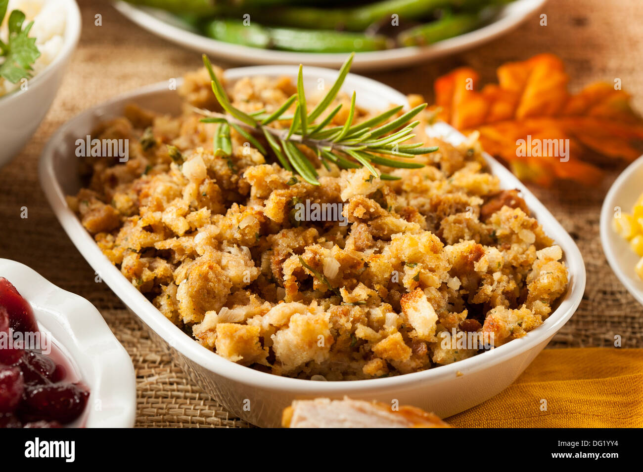 Dish of bread stuffing hi-res stock photography and images - Alamy