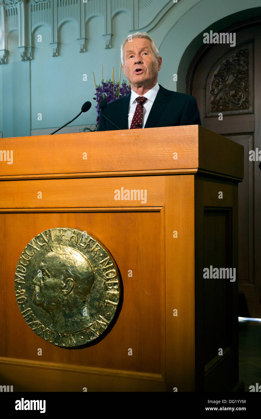 Oslo, Norway. 11th Oct, 2013. The Norwegian Nobel Committee announced ...
