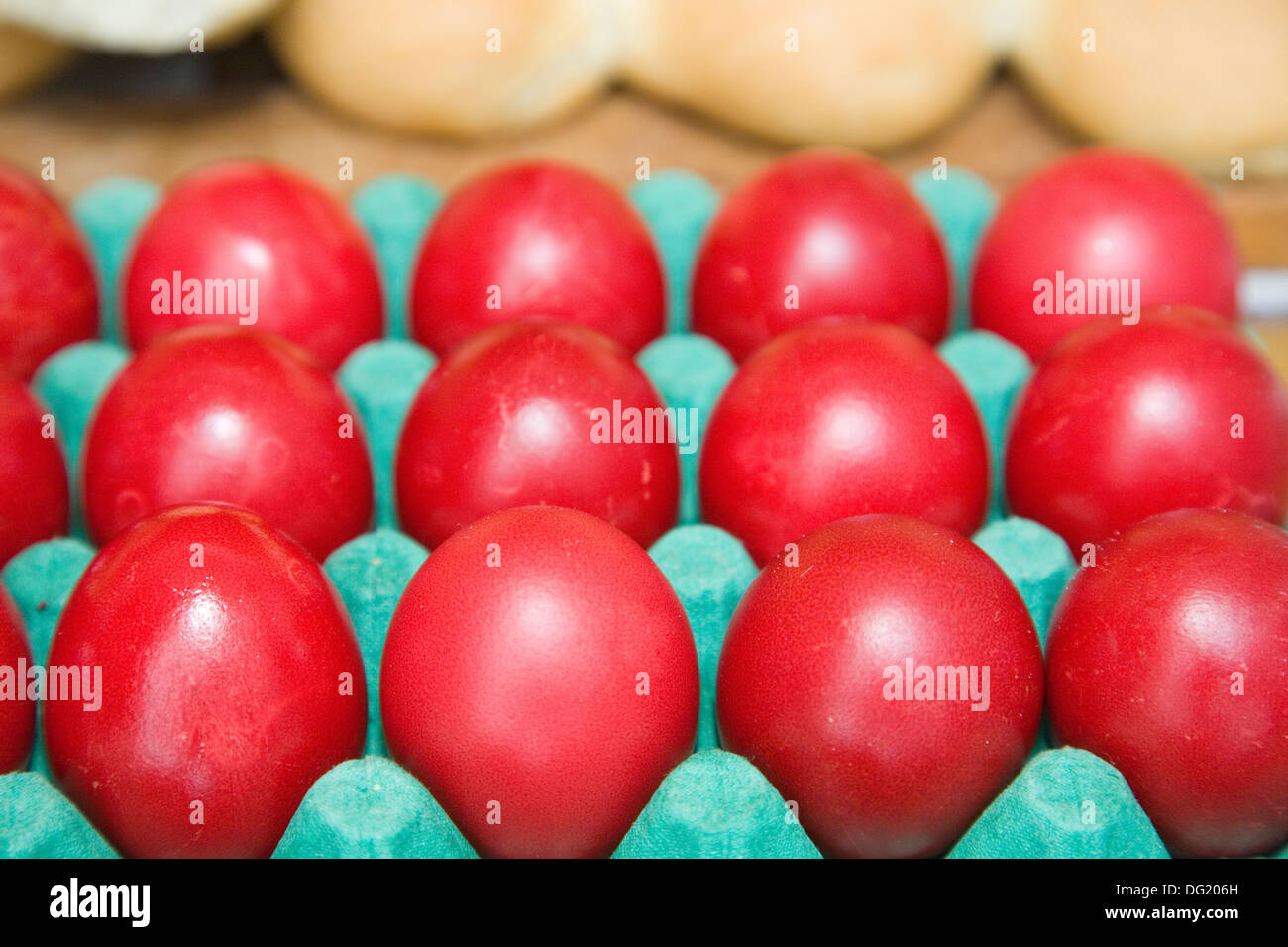 europe, greece, dodecanese, patmos island, easter, red eggs made for ...