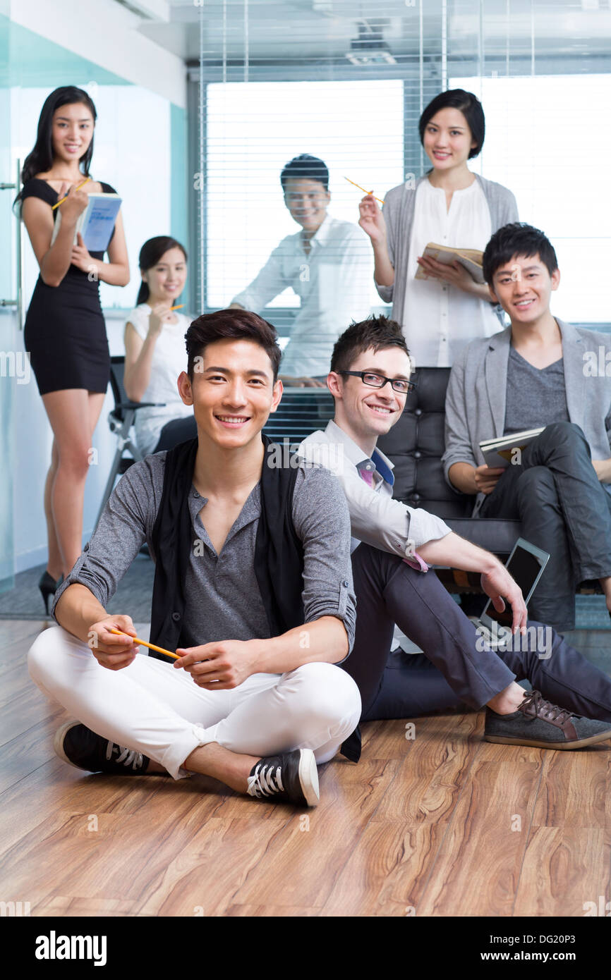 Happy office workers Stock Photo - Alamy