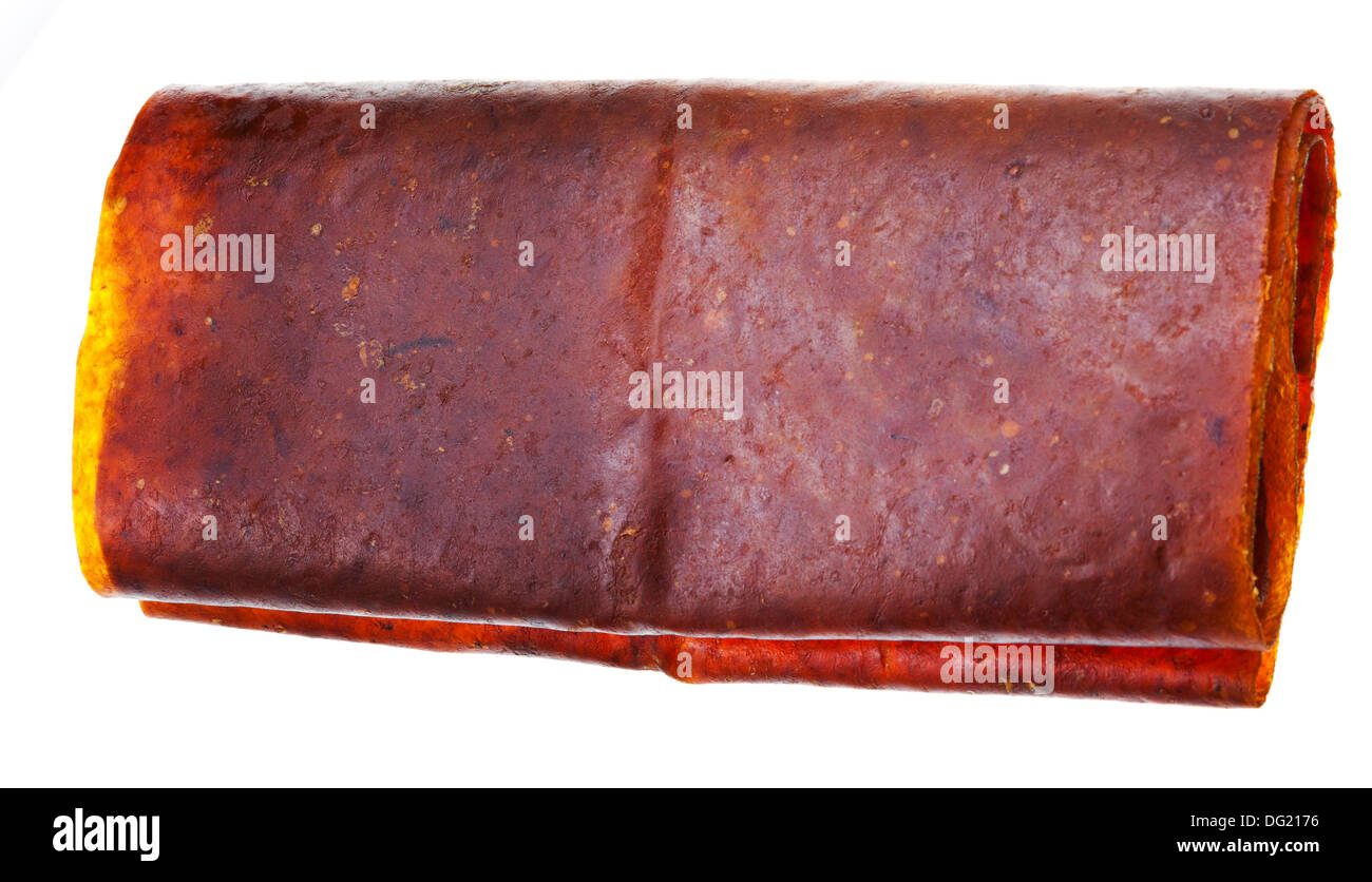 georgian cuisine - dried mashed pulp of apple isolated on white ...