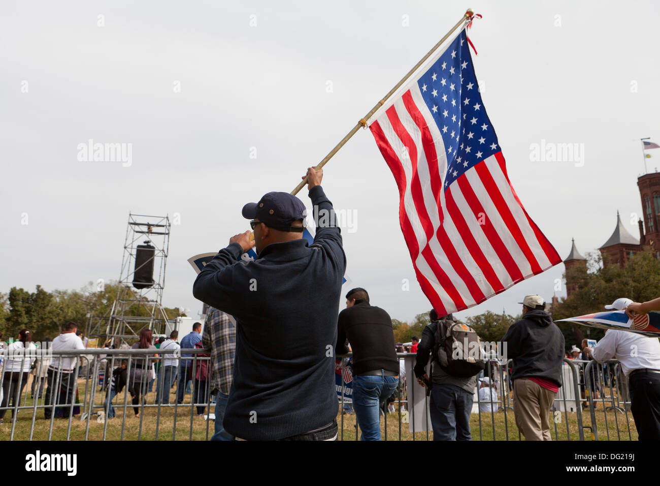 Man american flag hi-res stock photography and images - Alamy