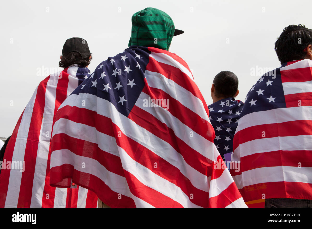 American immigrants flags hi-res stock photography and images - Alamy