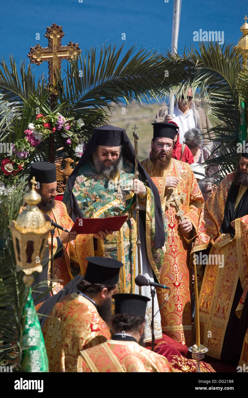 europe, greece, dodecanese, patmos island, chora, orthodox easter time ...