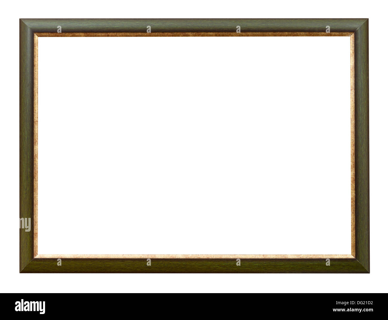 dark green and gold flat horizontal picture frame with cutout canvas ...
