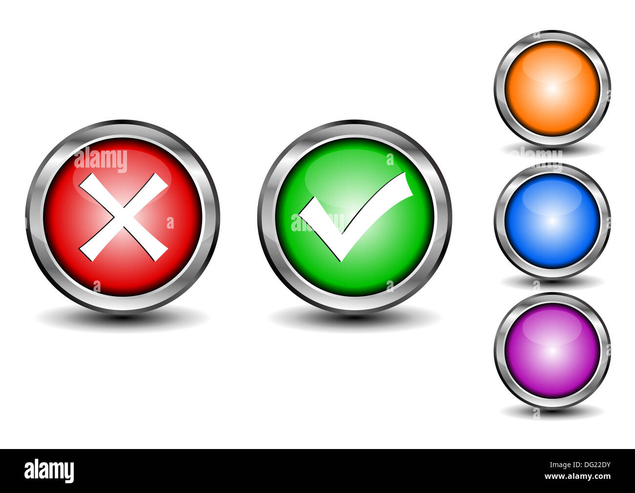 Vector illustration of check mark buttons Stock Photo - Alamy