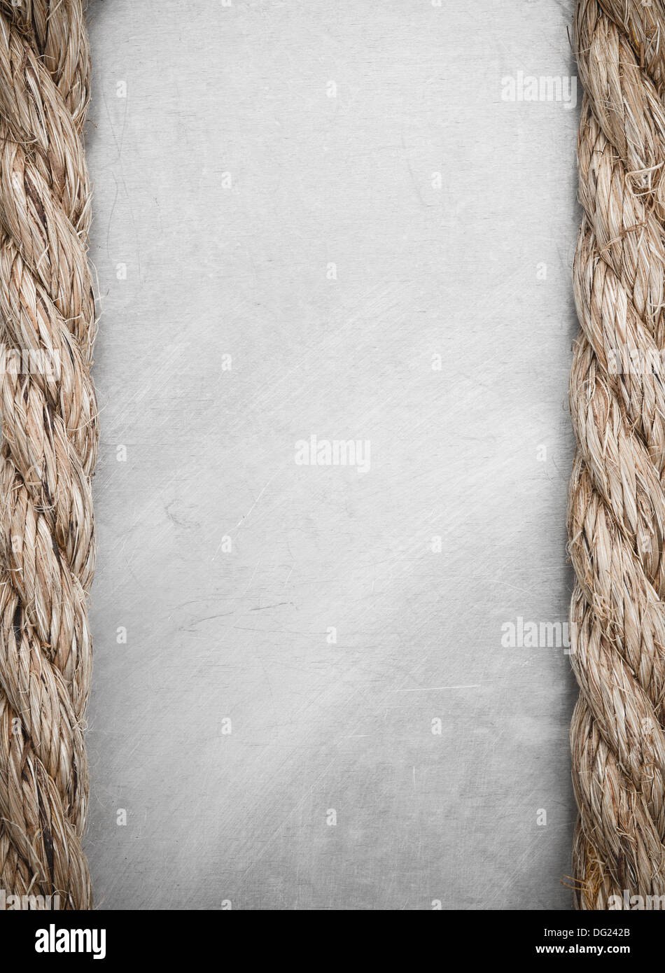 ship rope on metal texture background Stock Photo - Alamy