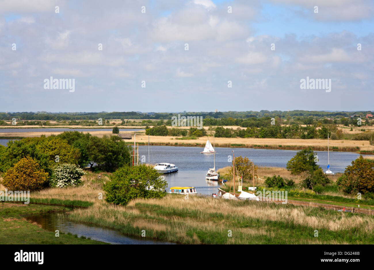 A view of Horsey Mere on the Norfolk Broads from the top of the ...