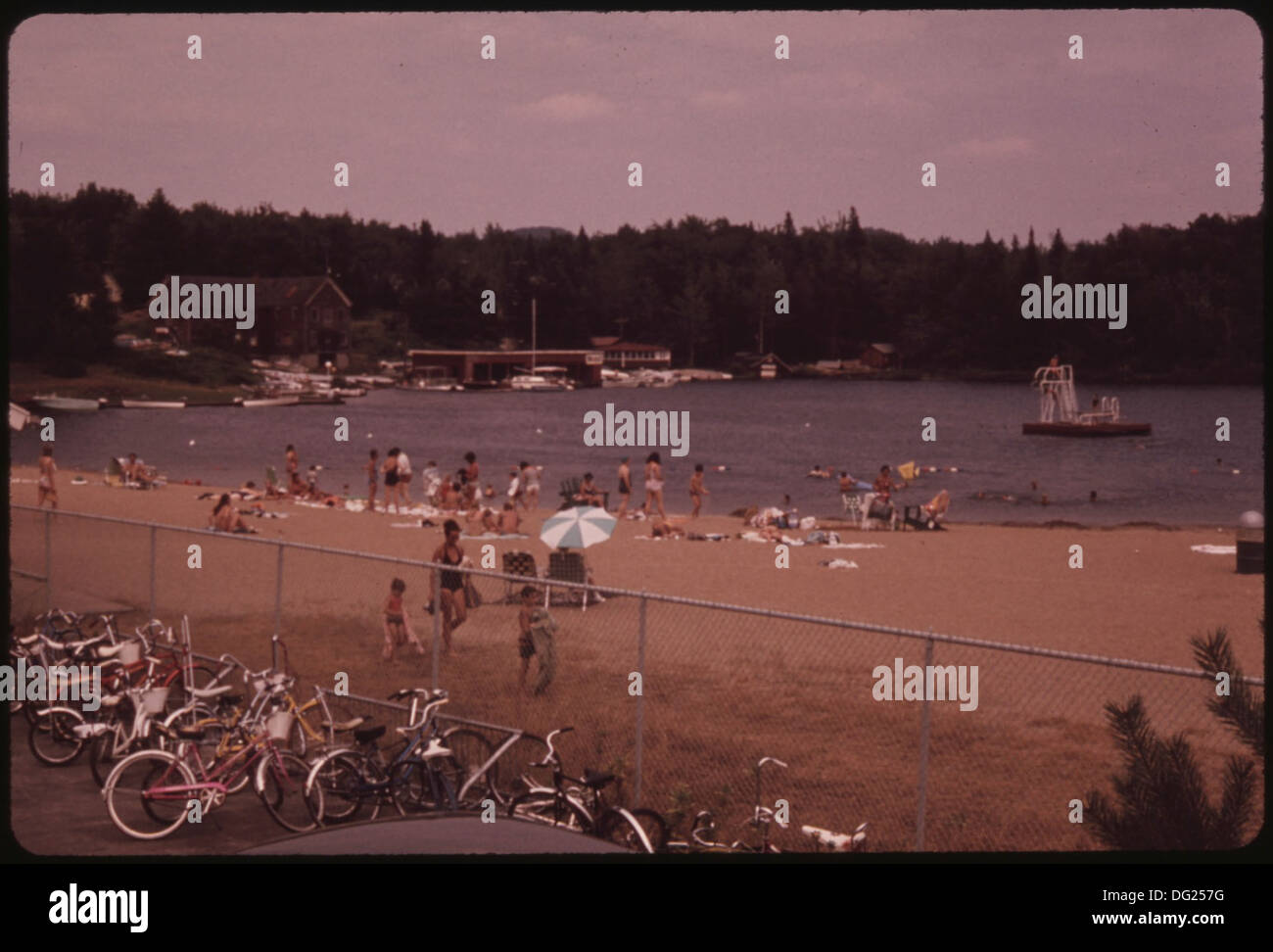 A public beach located at Old Forge in the Adirondack Forest Preserve ...