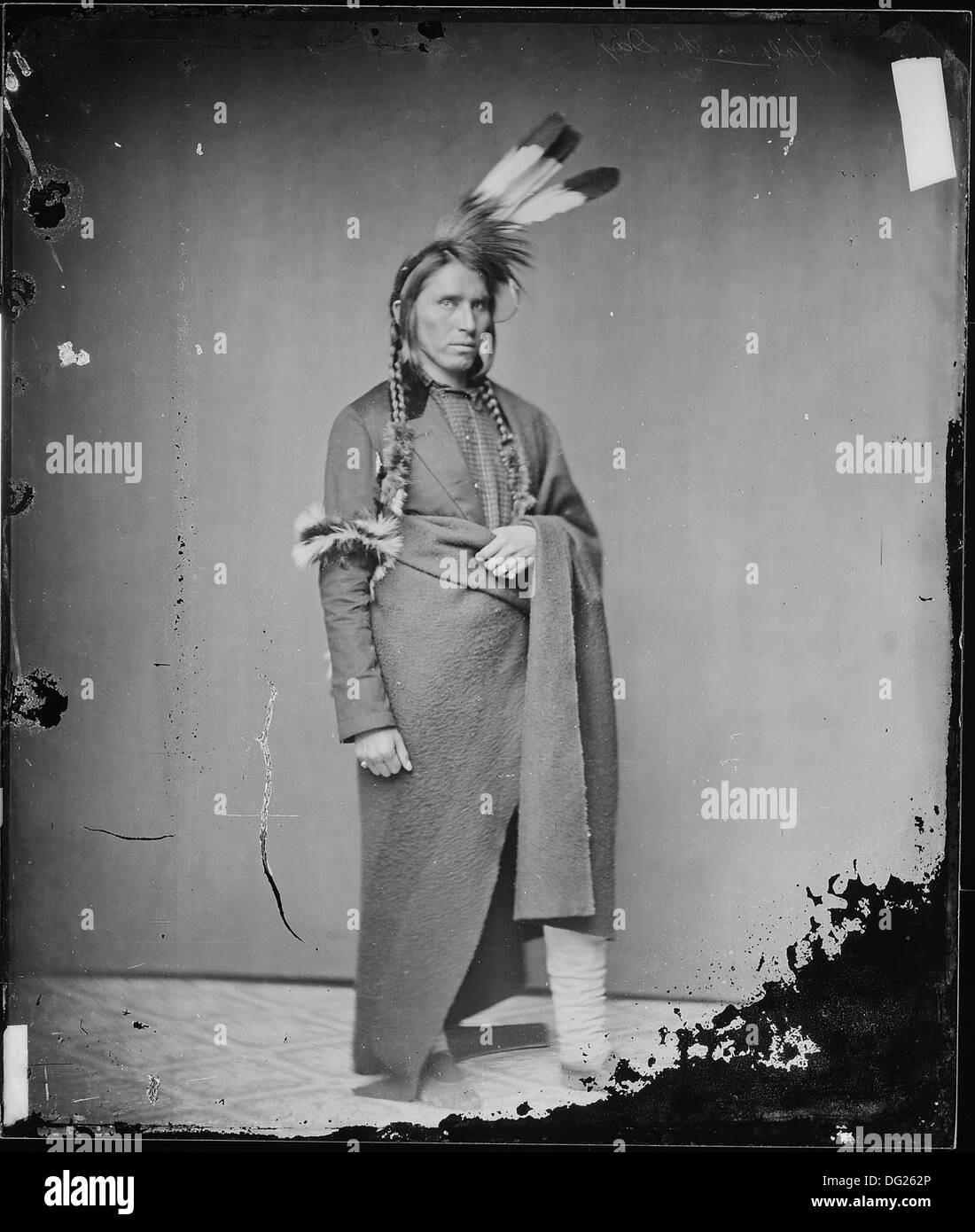 This image shows Sioux Chief Hole-In-The-Day, a prominent leader in ...