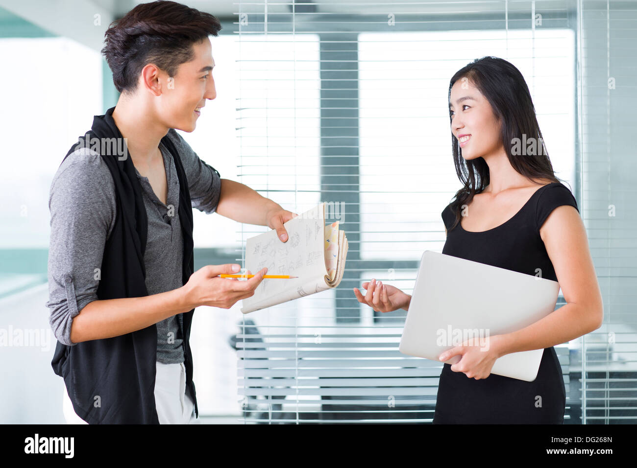 Business people talking in the office Stock Photo - Alamy