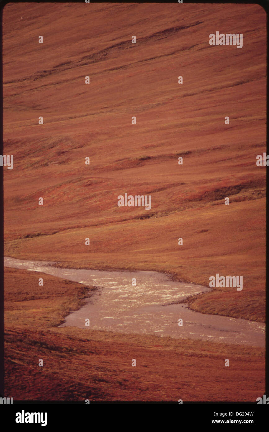 The Atigun River, located two miles inside Atigun Gorge, is shown with ...