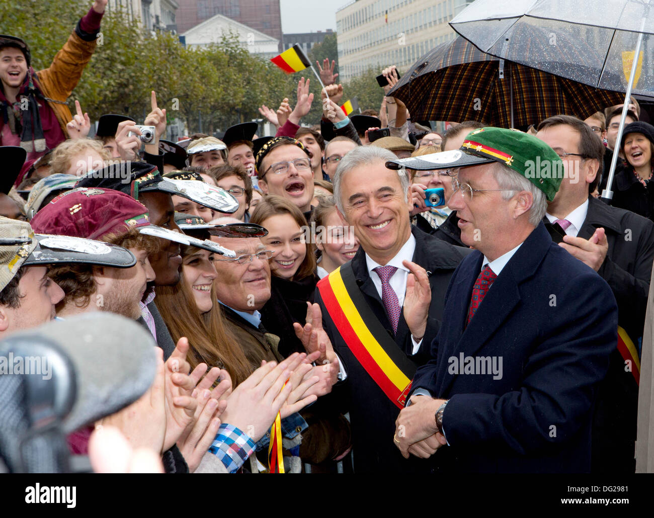 Liege, Belgium. 11th Oct, 2013. King Philippe (Filip) visits Liege/Luik ...