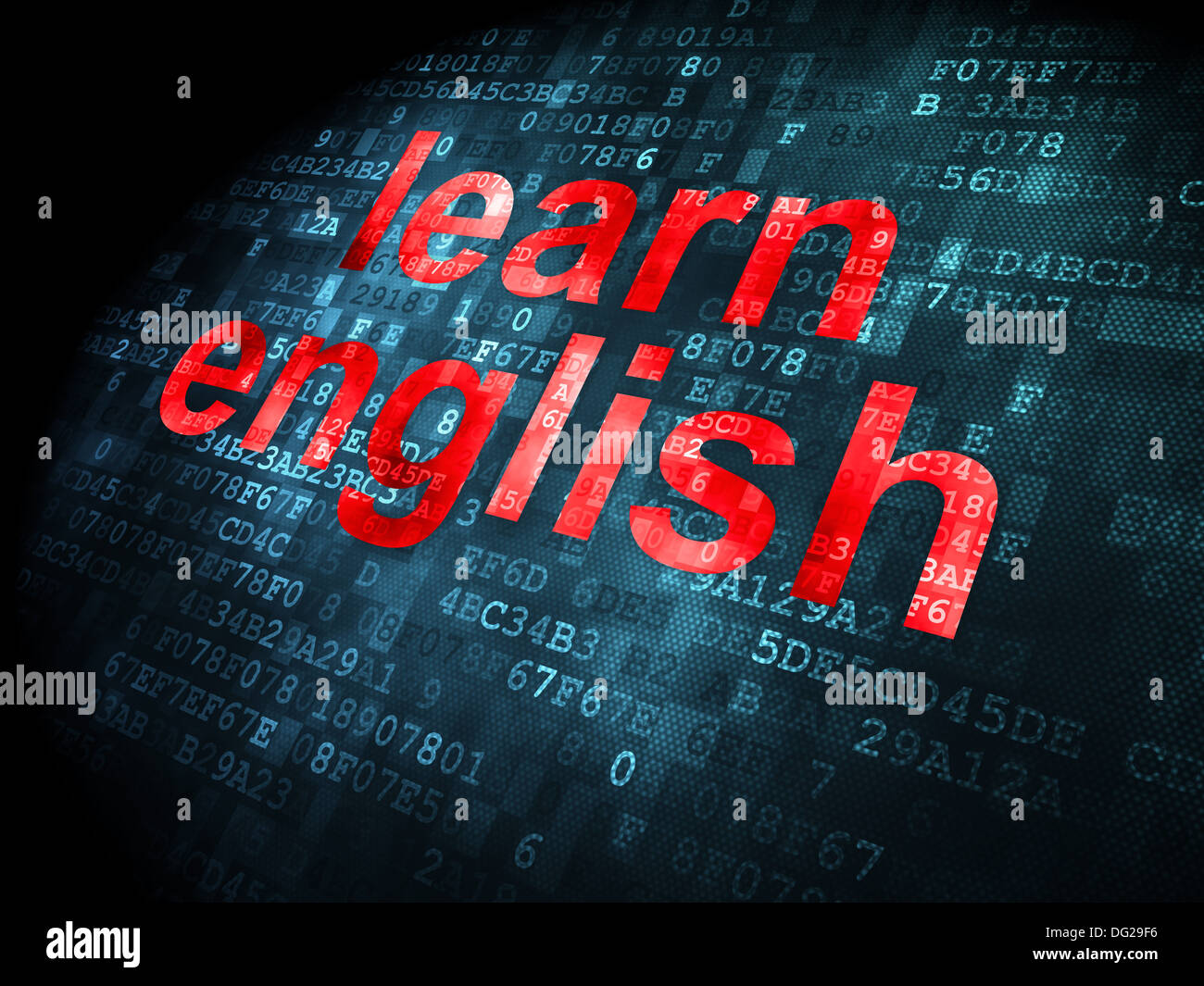 Education concept: Learn English on digital background Stock Photo - Alamy