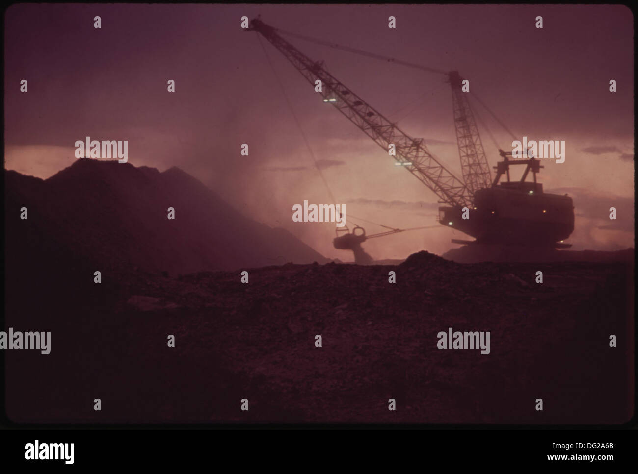 A strip mining rig used in the extraction of natural resources. This ...