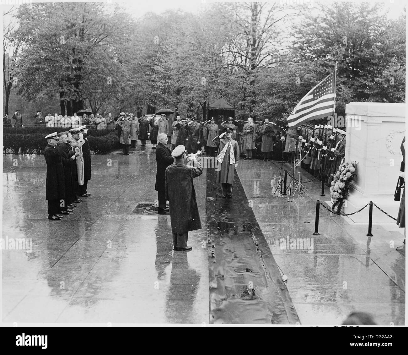 This photograph captures President Harry S. Truman laying a wreath at ...